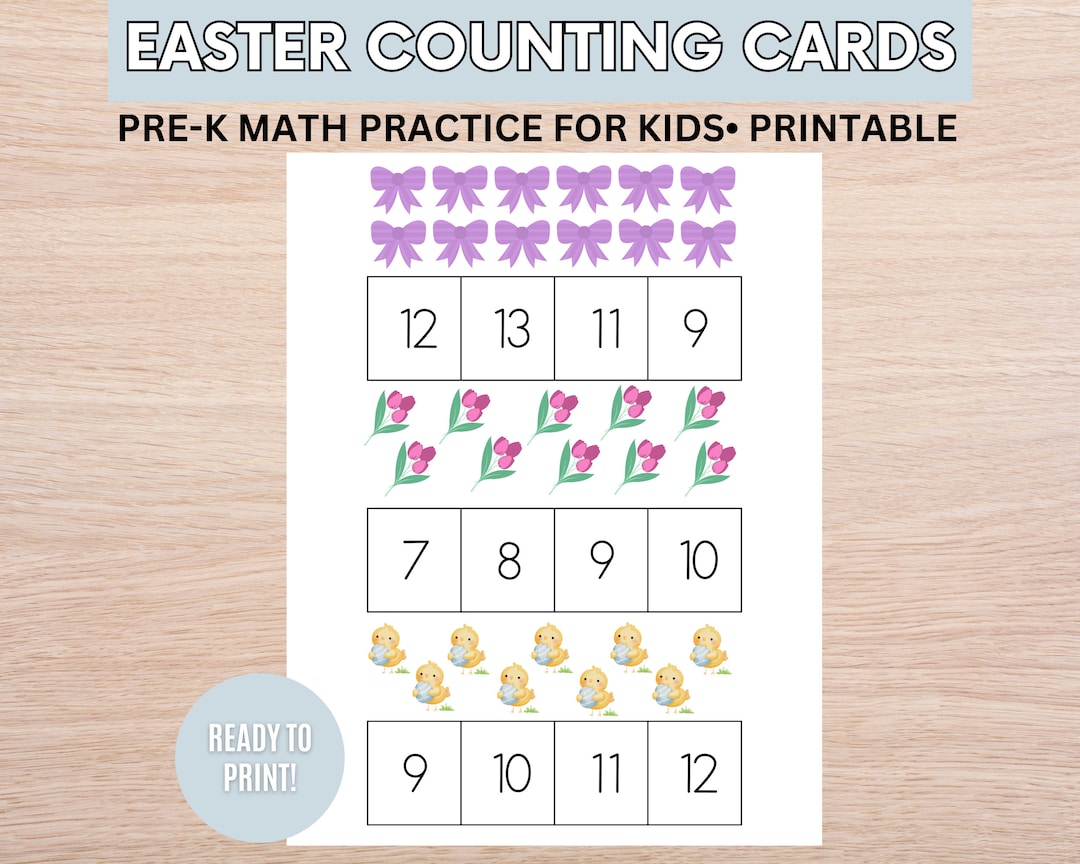 Easter Counting Cards for Kids | Preschool and Kindergarten Counting ...