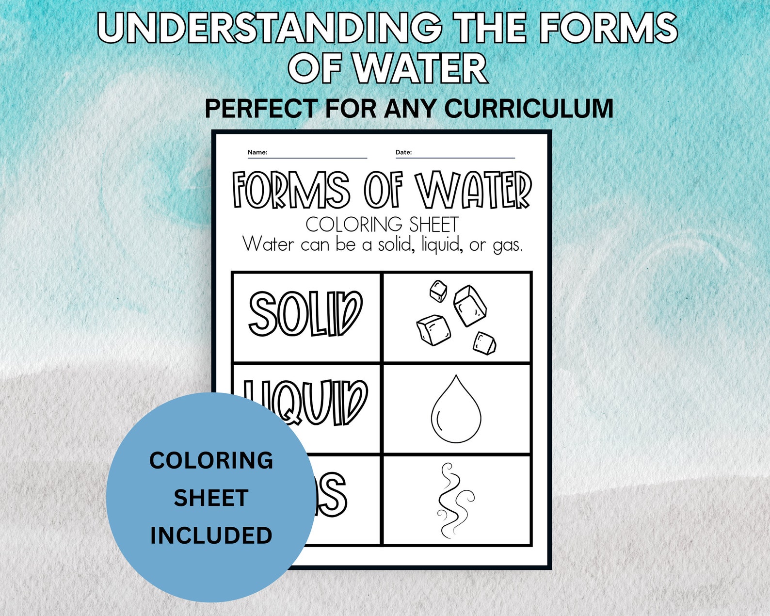 Understanding the Forms of Water Activity | Coloring Worksheets | Water ...