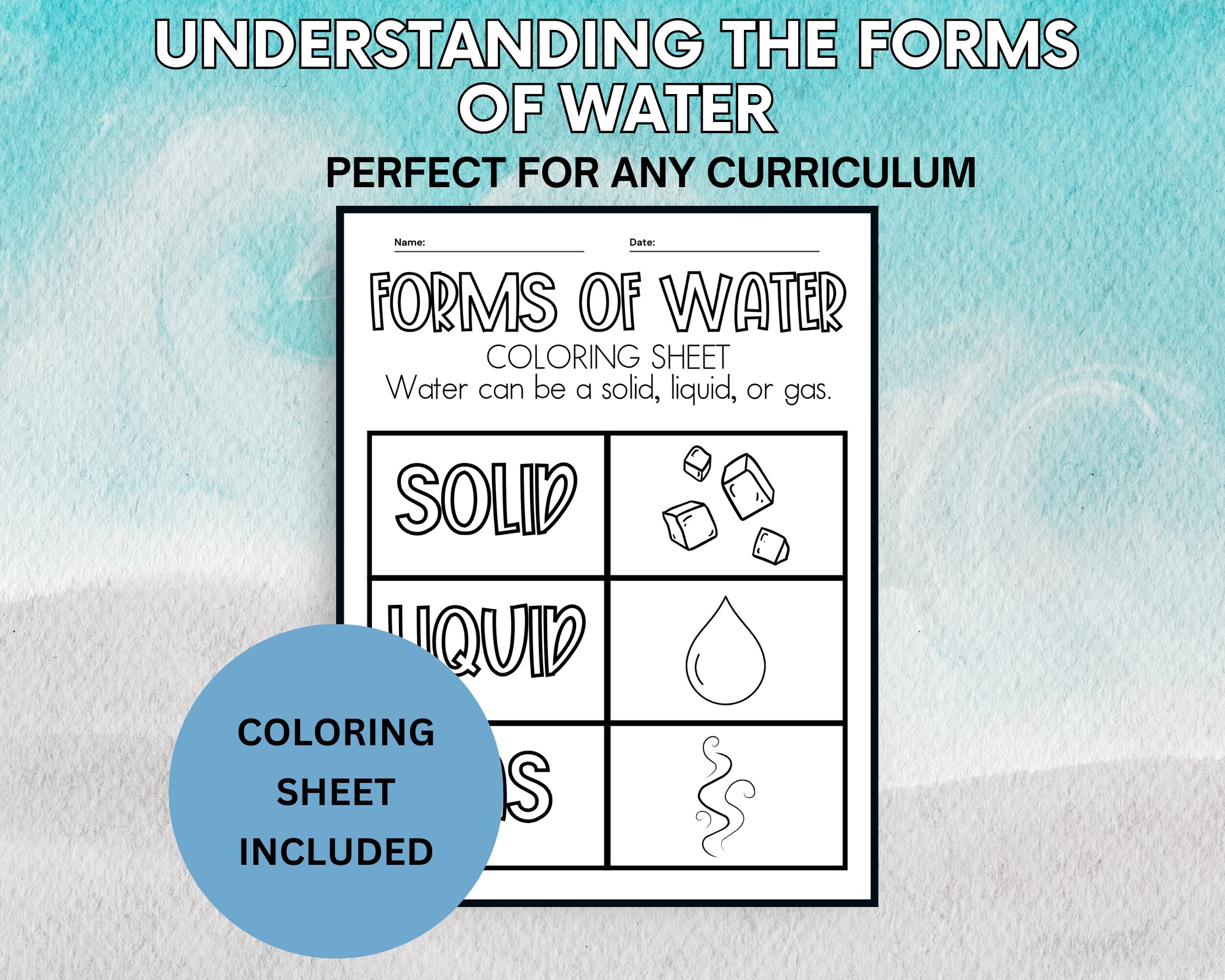 Understanding the Forms of Water Activity | Coloring Worksheets | Water ...