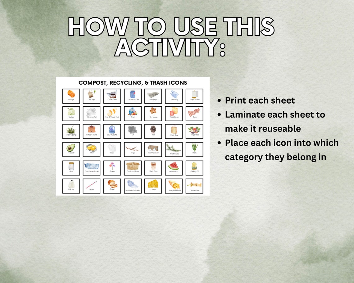 Compost Sort Activity | Trash Sort Activity | Recycling Sort Activity ...