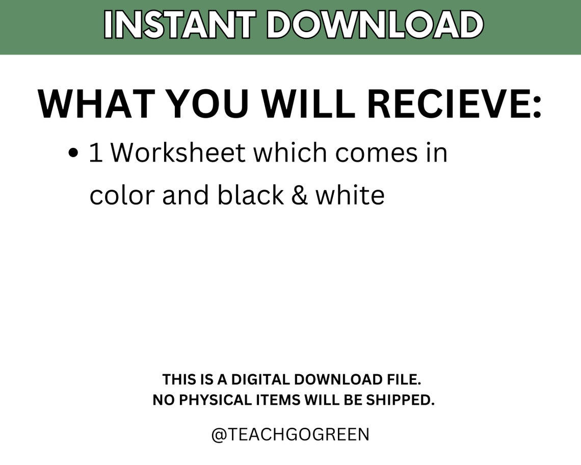 Abiotic and Biotic Worksheet Printable | Ecosystem Worksheet With ...