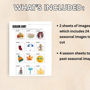 Season Sorting Activity | Four Season Activity | Educational Printable ...