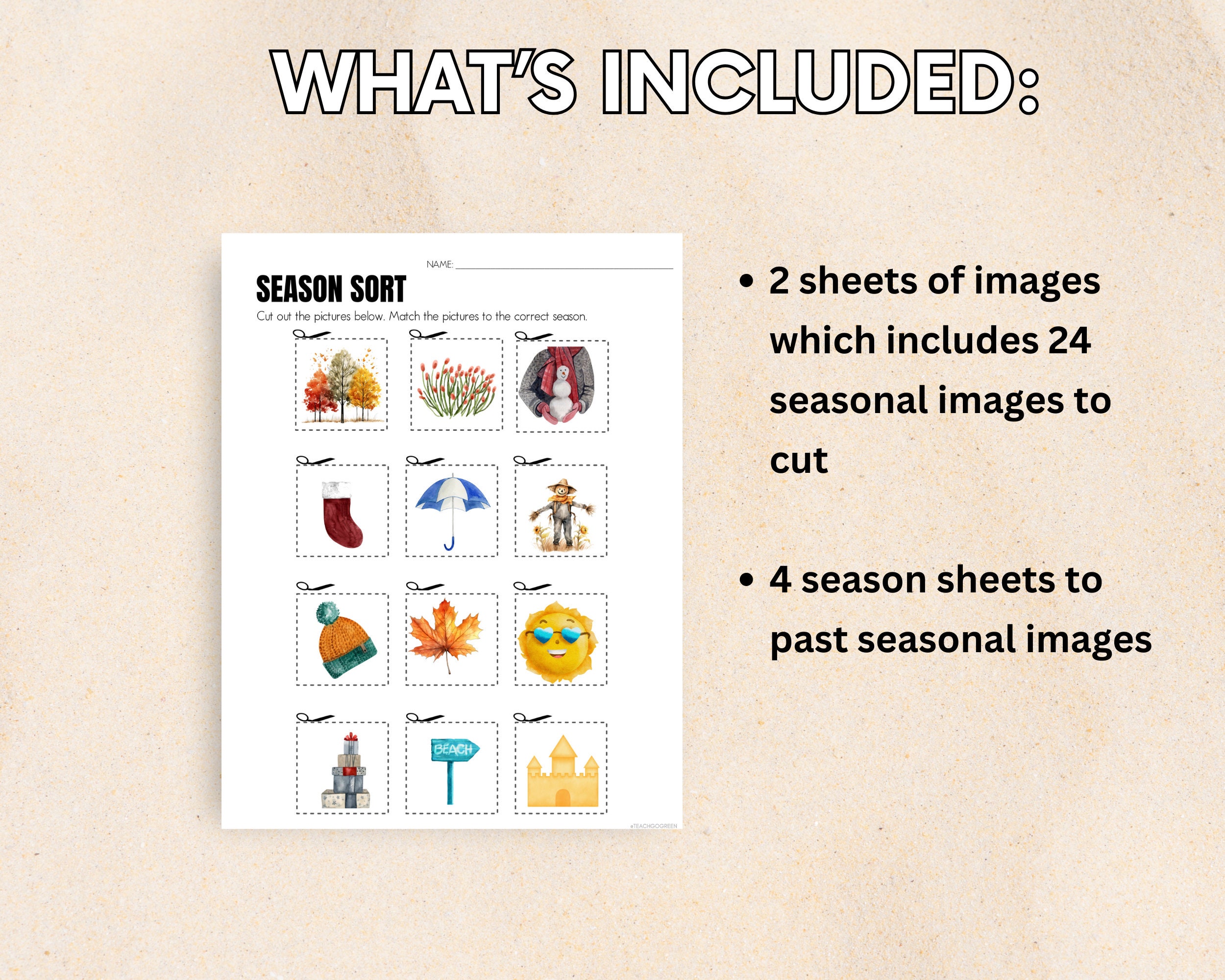 Season Sorting Activity | Four Season Activity | Educational Printable ...