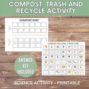 Compost Sort Activity | Trash Sort Activity | Recycling Sort Activity ...