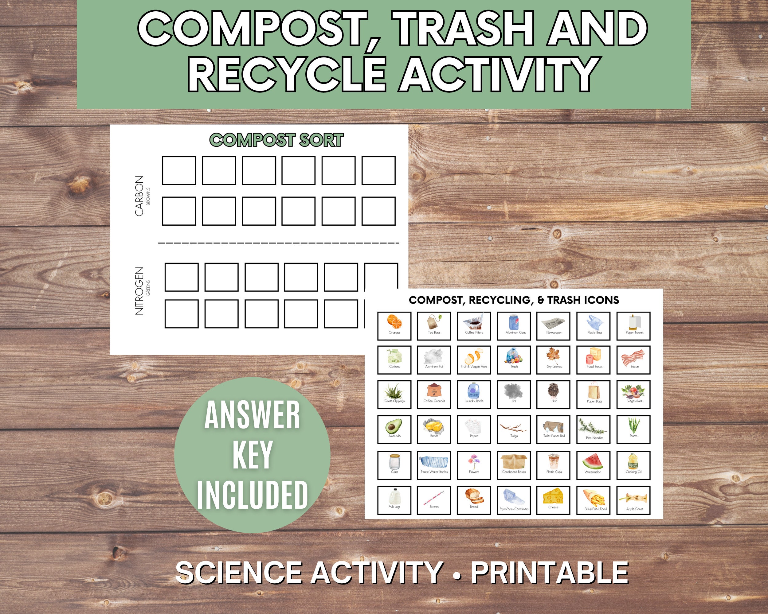 Compost Sort Activity | Trash Sort Activity | Recycling Sort Activity ...