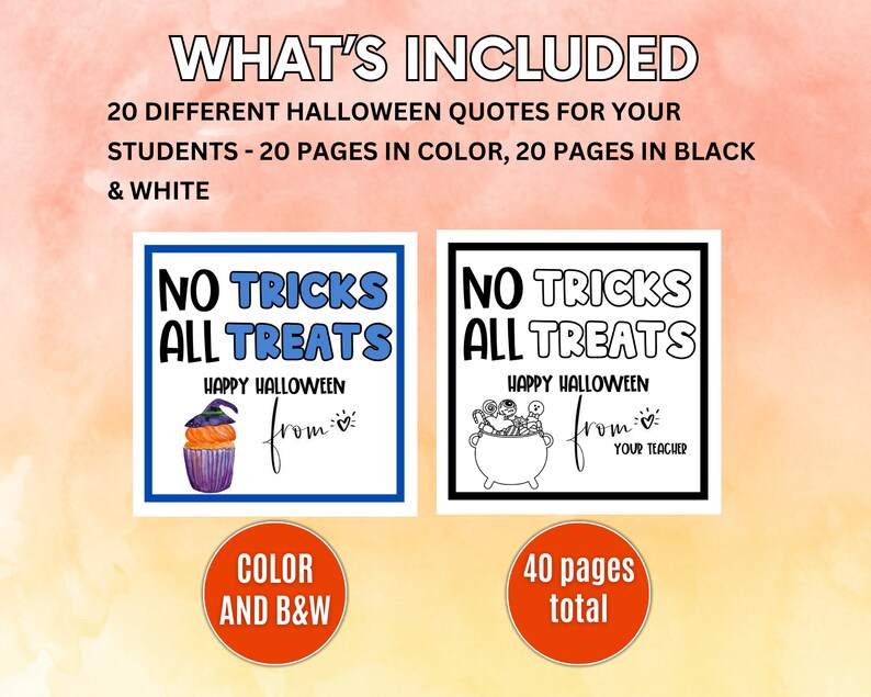 Halloween Gift Tags Printable | Halloween Treat Tags | Halloween ...