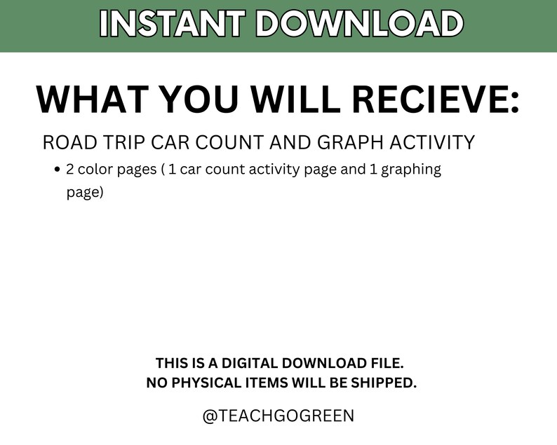 Road Trip Car Count Activity | Road Trip Activity | Long Car Ride ...