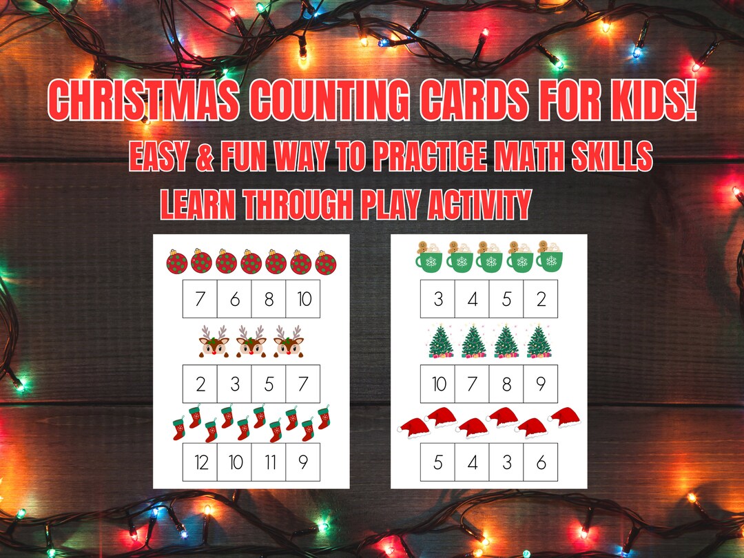 Christmas Counting Activity for Kids Printable Counting - Etsy