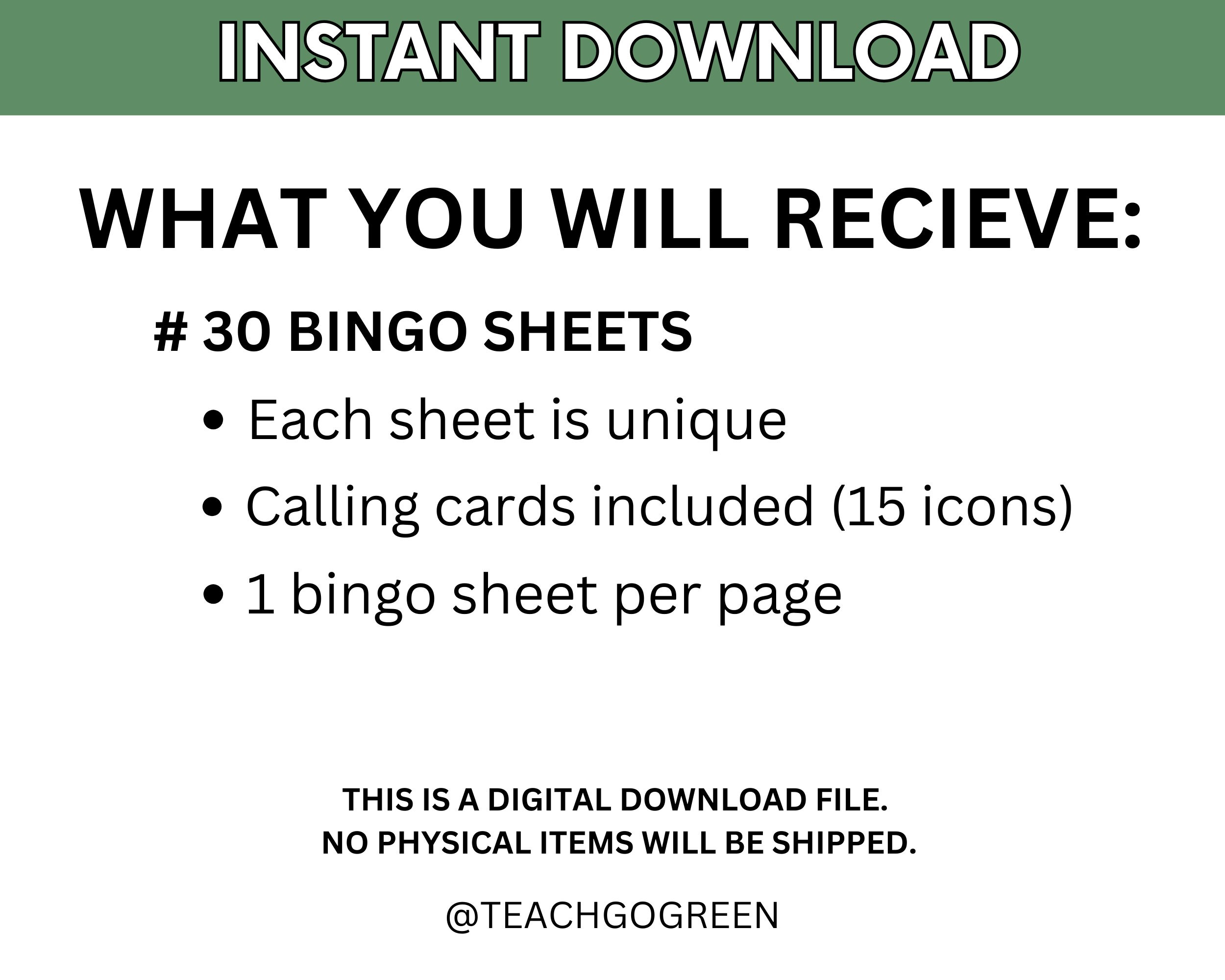 Earth Day Picture Bingo | Printable Science Bingo Cards for Kids ...