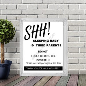 SHH Baby Sleeping Sign, Baby Shower Gift for New Mom, Printable Baby ...