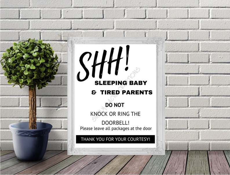 SHH Baby Sleeping Sign, Baby Shower Gift for New Mom, Printable Baby ...