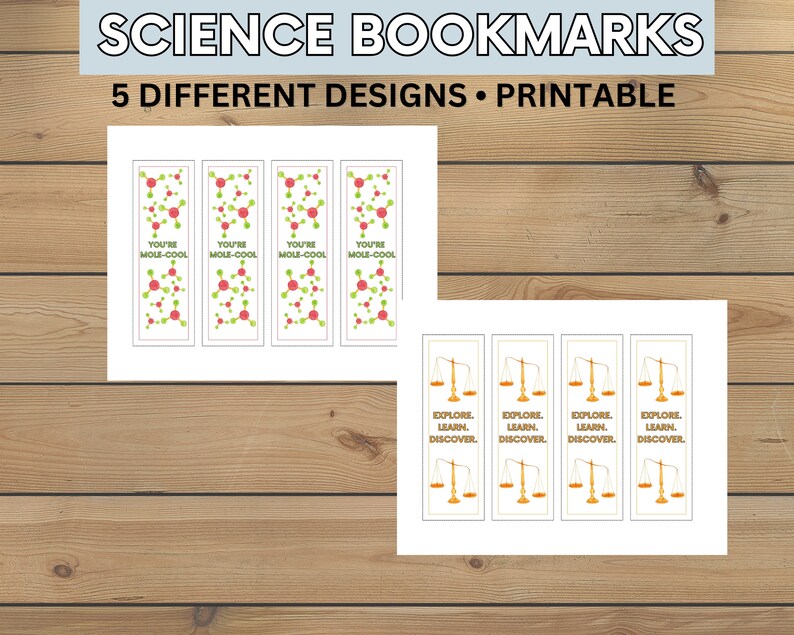 Science Bookmarks | Printable Bookmarks for Your Students | Back to ...
