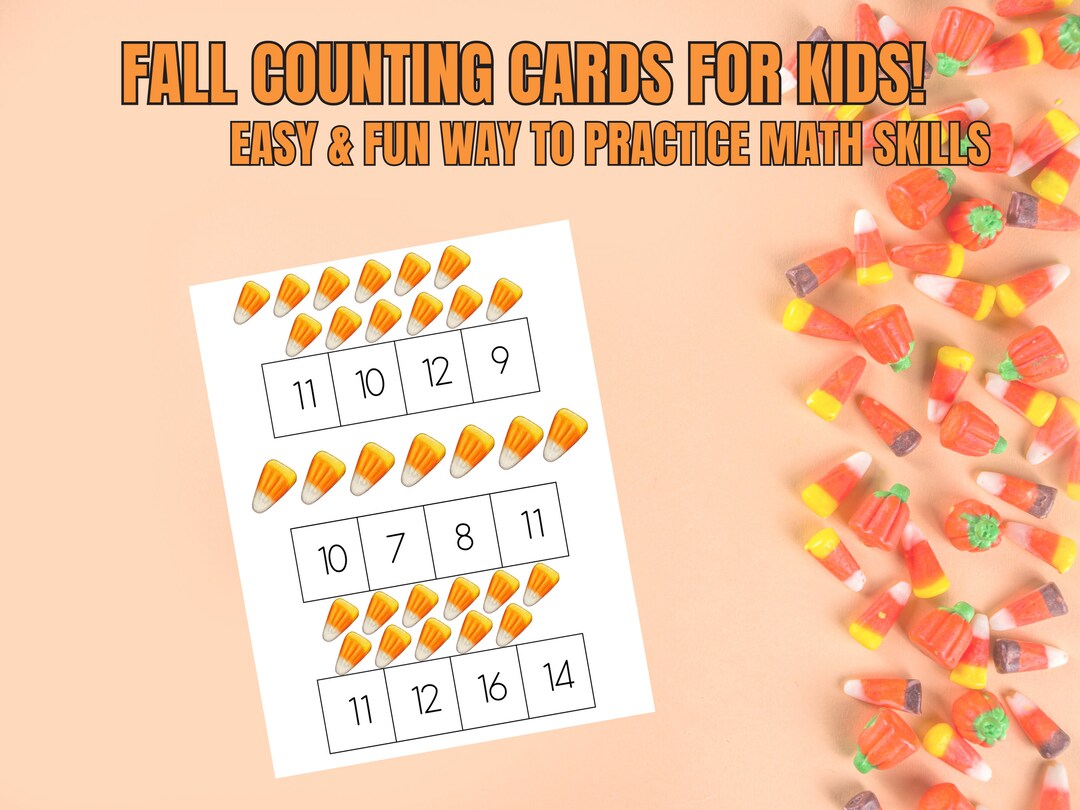 Candy Corn Counting Cards for Kids Preschool and - Etsy