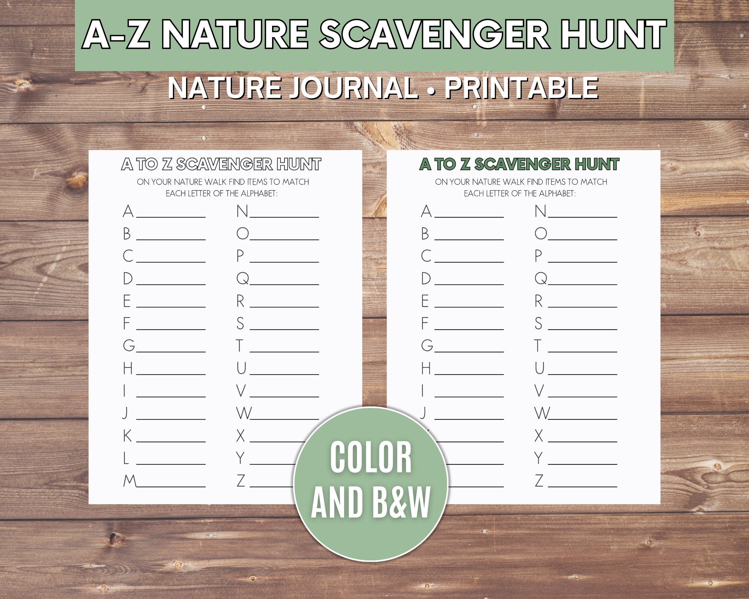 A-Z Nature Walk Scavenger Hunt | Outdoor Activity for Students ...