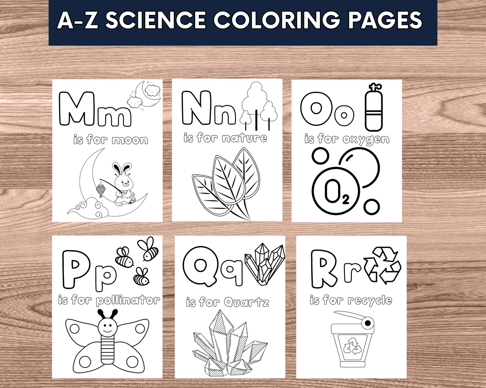 A-Z Science Alphabet Coloring Pages | Alphabet Coloring Pages for Kids ...