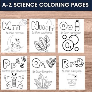 A-Z Science Alphabet Coloring Pages | Alphabet Coloring Pages for Kids ...