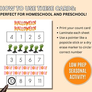 Halloween Counting Activity for Kids | Daycare Halloween Activity for ...