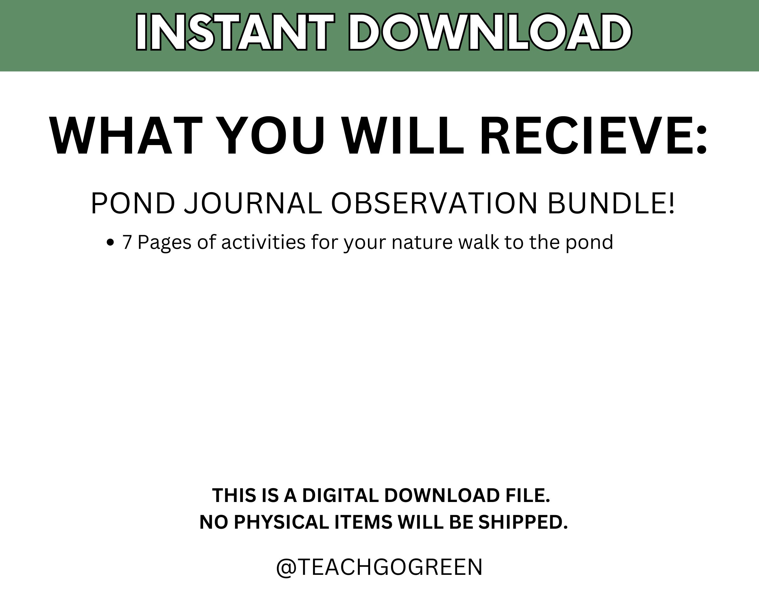 Pond Observation Journal Bundle | Science Activity for Kids | Outdoor ...