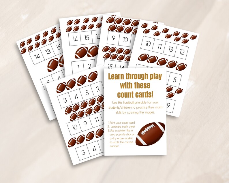 Sports Counting Cards for Kids | Preschool and Kindergarten Counting ...
