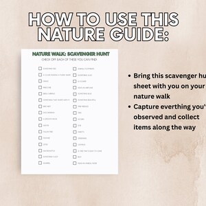 Nature Walk Scavenger Hunt Checklist | Nature Walk Activity | Science ...