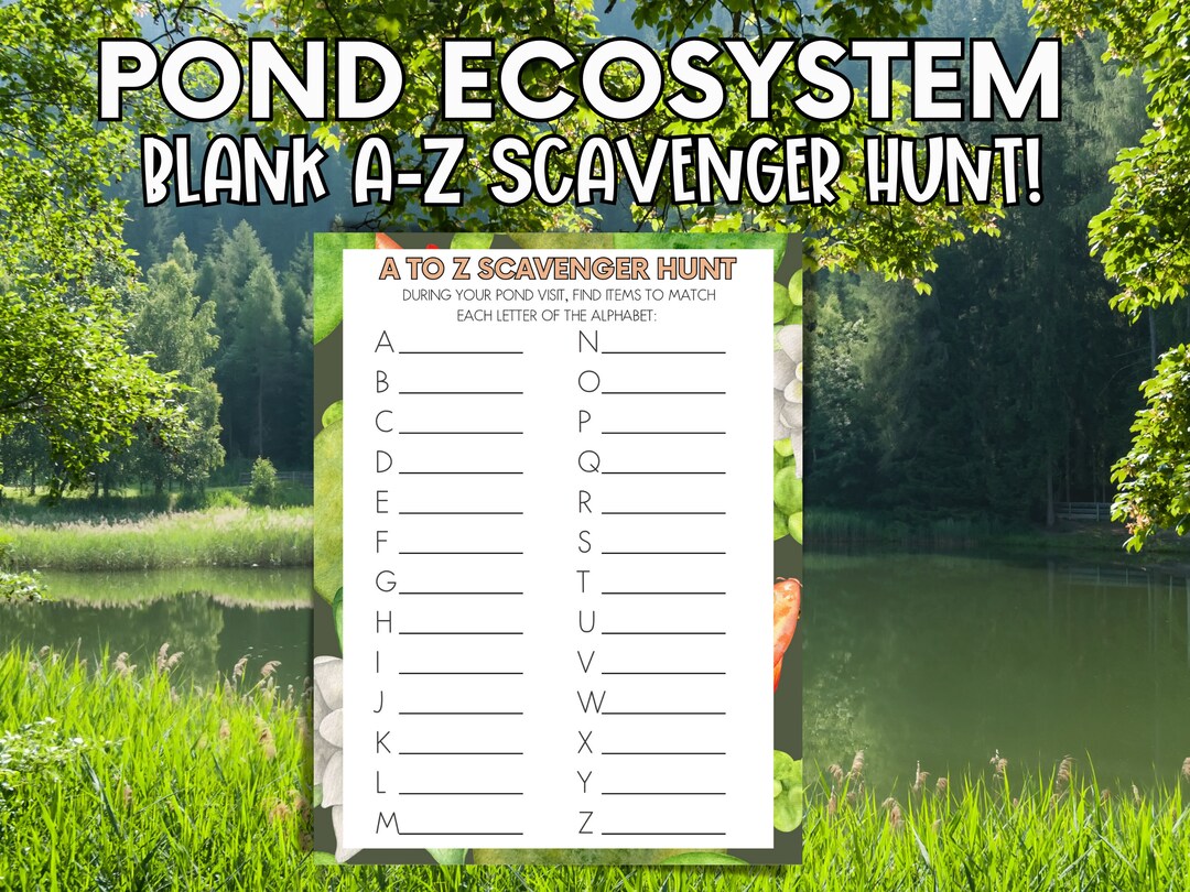 A to Z Scavenger Hunt Pond - Etsy