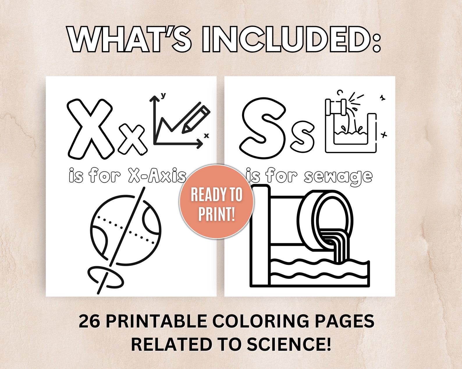 A-Z Science Alphabet Coloring Pages | Alphabet Coloring Pages for Kids ...