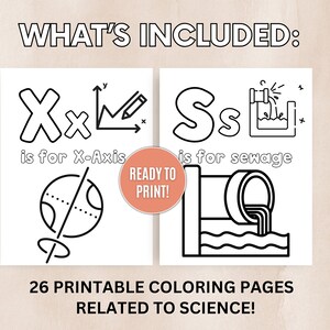 A-Z Science Alphabet Coloring Pages | Alphabet Coloring Pages for Kids ...