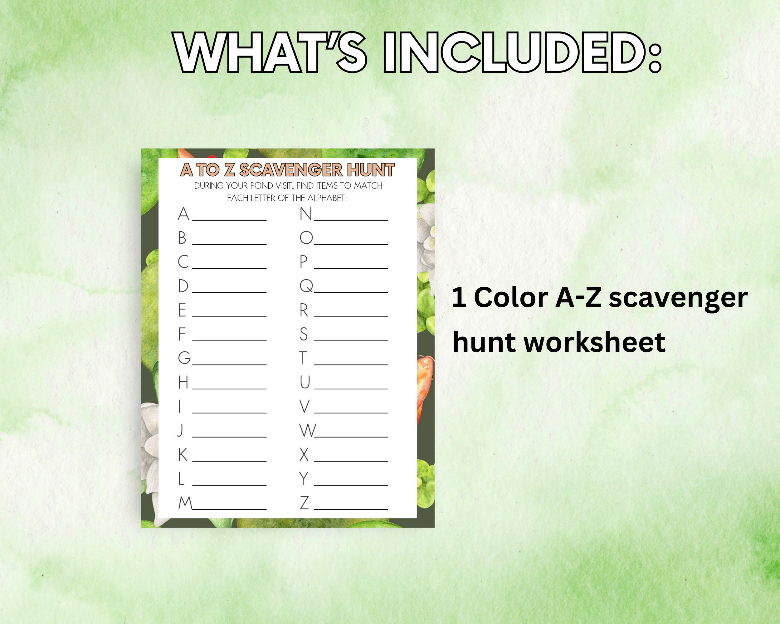 A to Z Scavenger Hunt Pond - Etsy