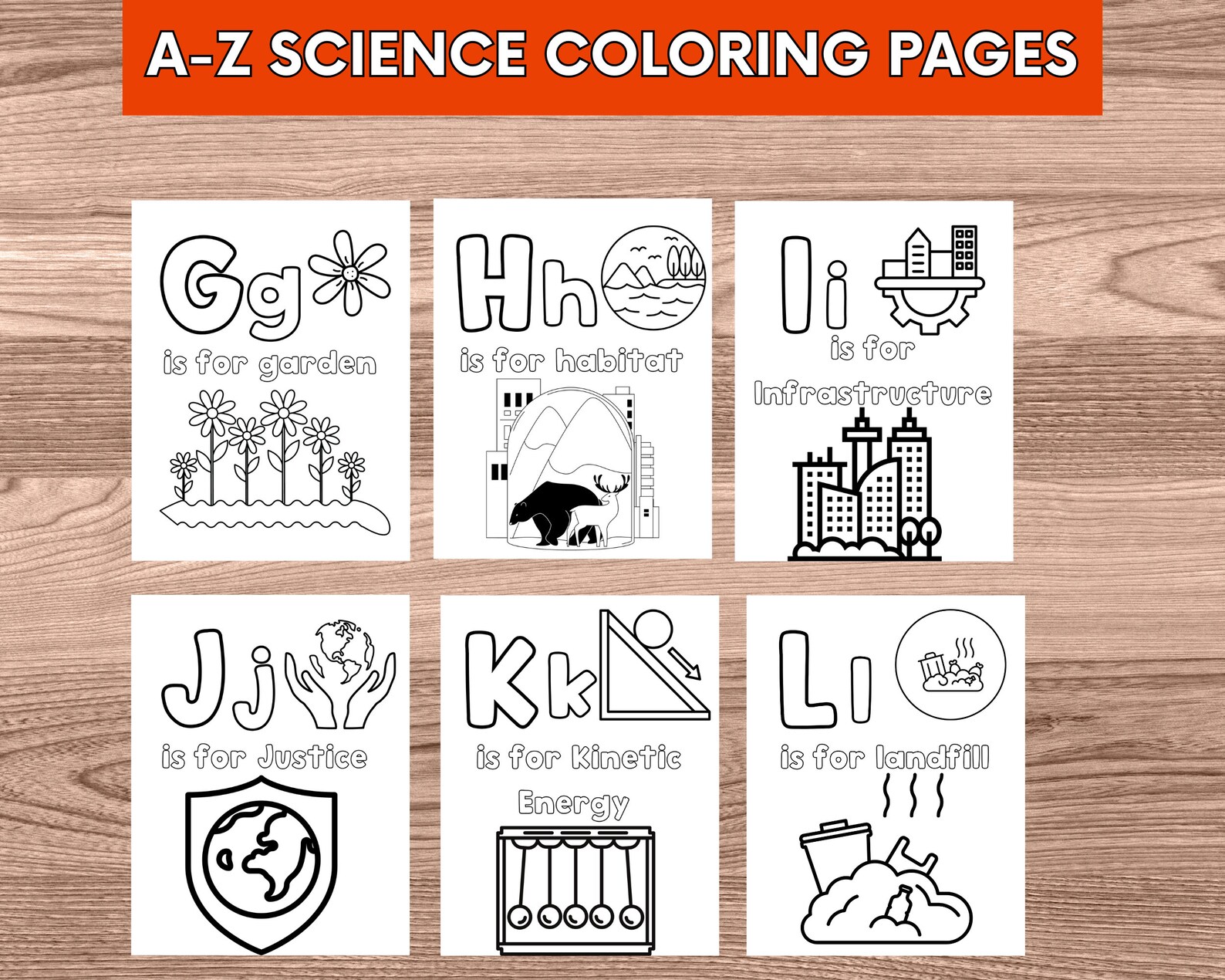 A-Z Science Alphabet Coloring Pages | Alphabet Coloring Pages for Kids ...