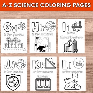 A-Z Science Alphabet Coloring Pages | Alphabet Coloring Pages for Kids ...
