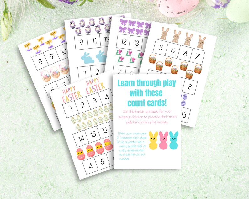 Easter Counting Cards for Kids | Preschool and Kindergarten Counting ...