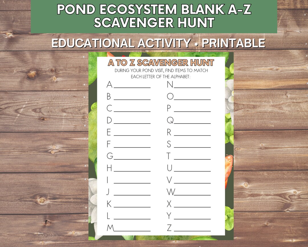 A to Z Scavenger Hunt Pond - Etsy