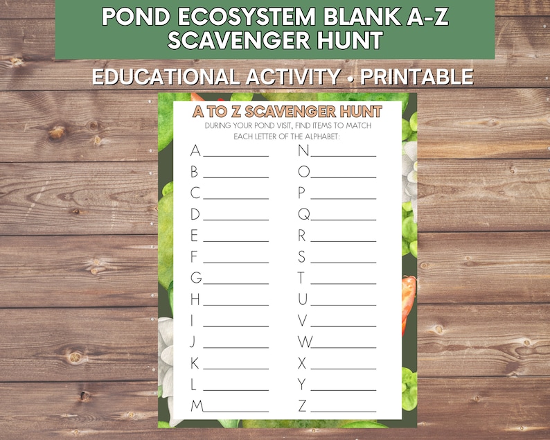 A to Z Scavenger Hunt Pond - Etsy