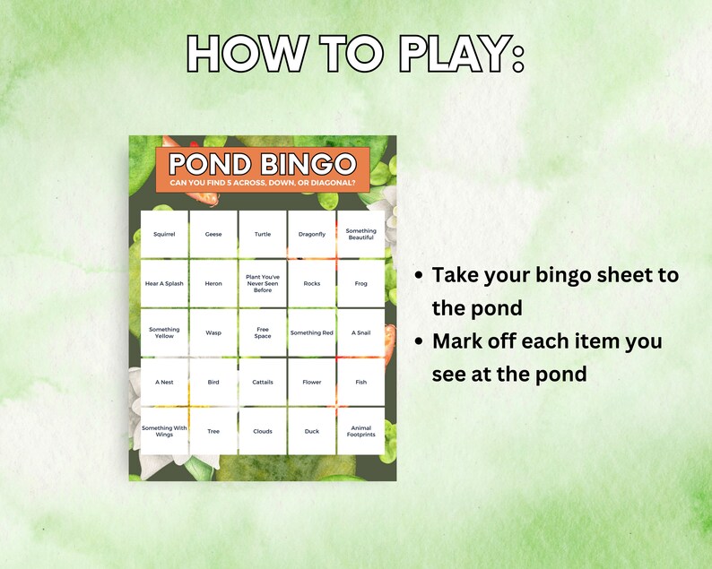 Pond Ecosystem BINGO | Educational Game | Aquatic Ecosystem Activity ...