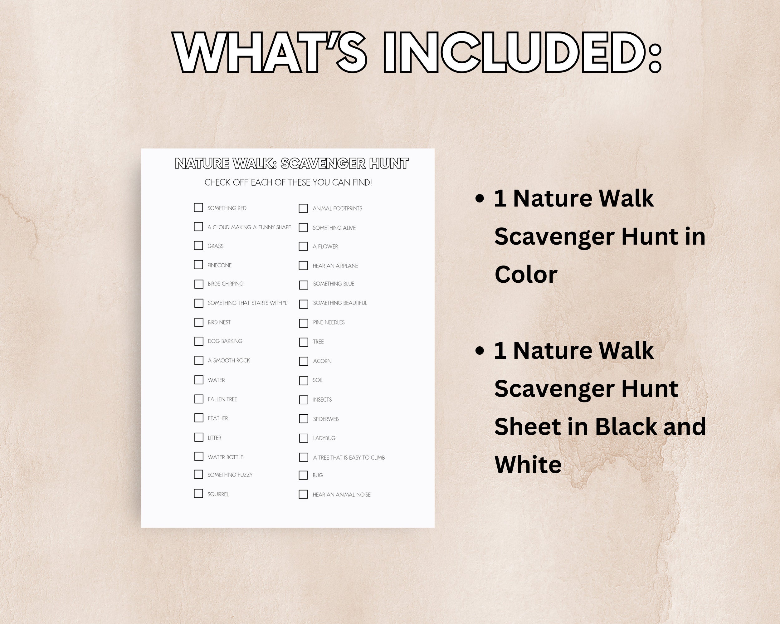 Nature Walk Scavenger Hunt Checklist | Nature Walk Activity | Science ...