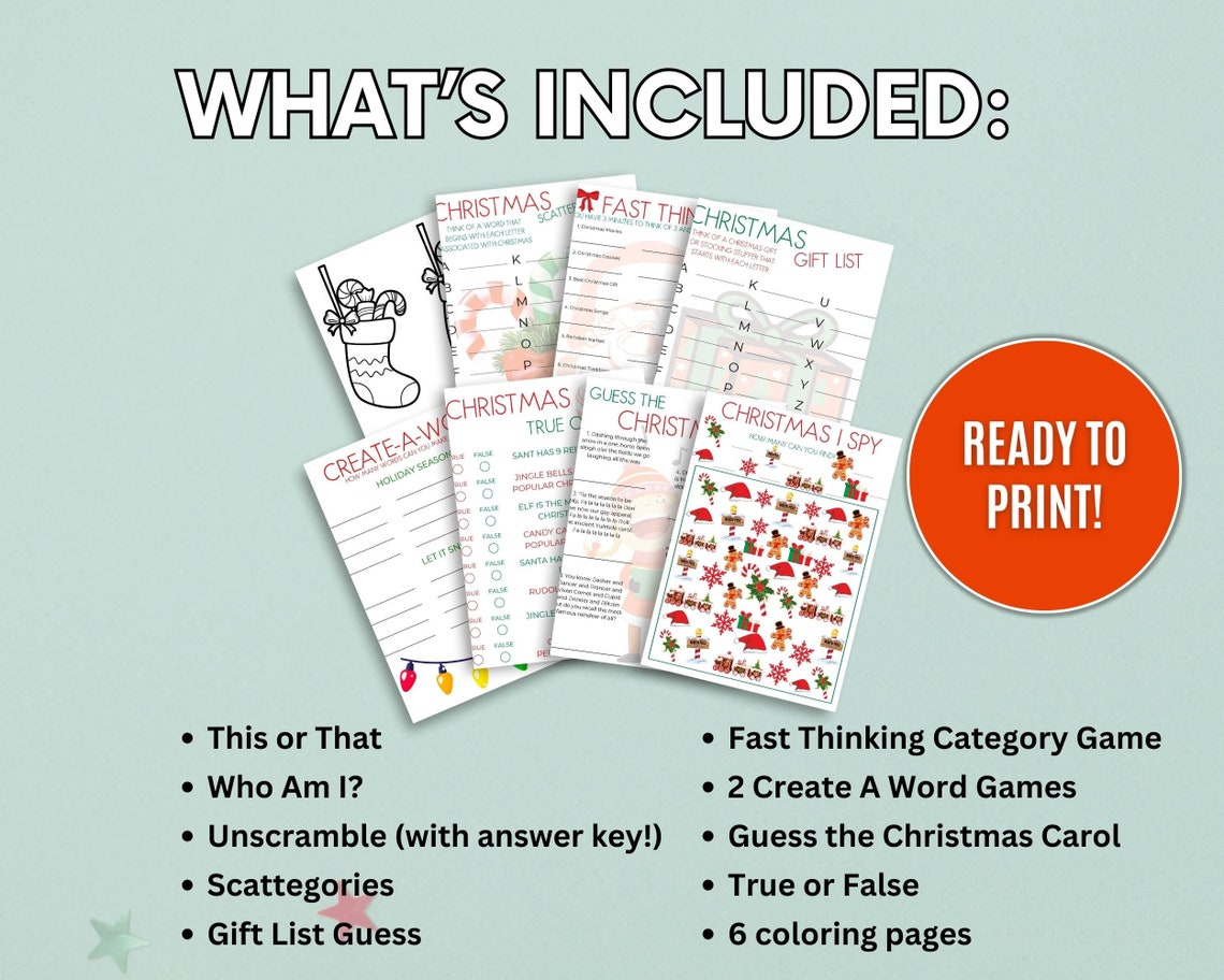 Christmas Activity Bundle | Christmas Printable | Christmas Themed ...