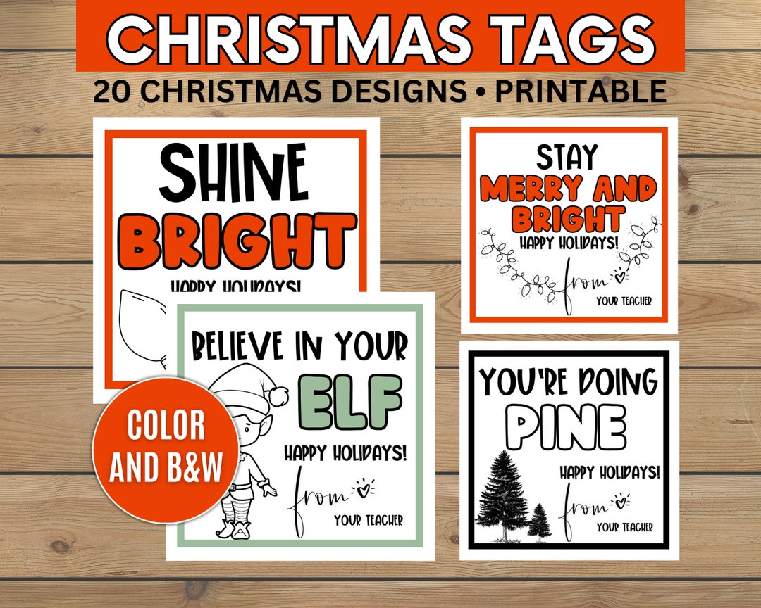 Christmas Gift Tags for Students | Christmas Treat Tags | Holiday Tags ...