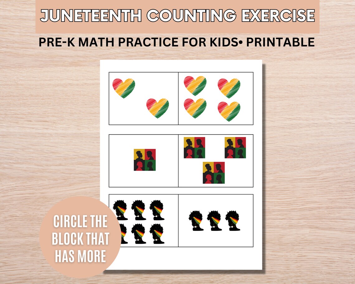 Juneteenth Counting Exercise for Pre-k | Counting Activity for Kids ...