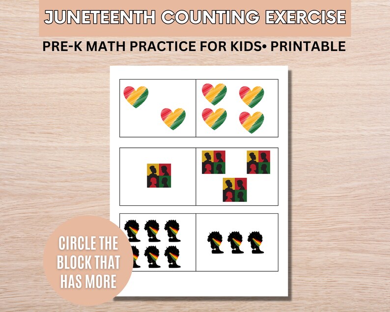 Juneteenth Counting Exercise for Pre-k | Counting Activity for Kids ...