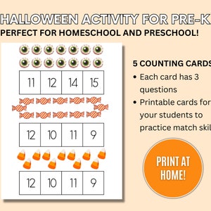 Halloween Counting Activity for Kids | Daycare Halloween Activity for ...
