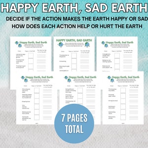 Happy Earth Vs Sad Earth Activity | Elementary School Science Activity ...