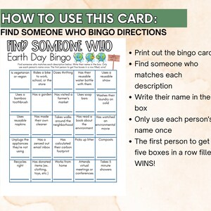 Find Someone Who Game | Earth Day Get to Know Bingo | Middle & High ...