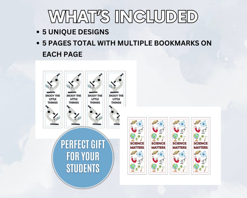 Science Bookmarks | Printable Bookmarks for Your Students | Back to ...