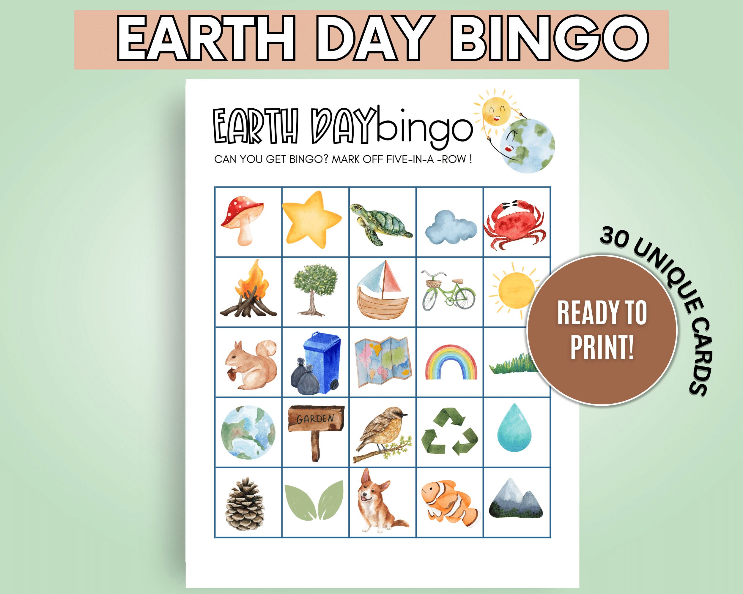 Earth Day Picture Bingo | Printable Science Bingo Cards for Kids ...