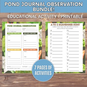 Pond Observation Journal Bundle | Science Activity for Kids | Outdoor ...