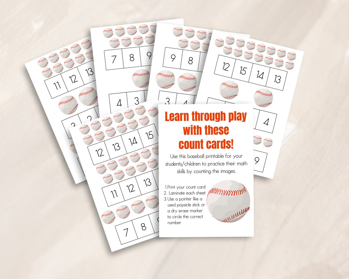 Sports Counting Cards for Kids | Preschool and Kindergarten Counting ...