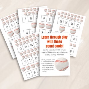 Sports Counting Cards for Kids | Preschool and Kindergarten Counting ...