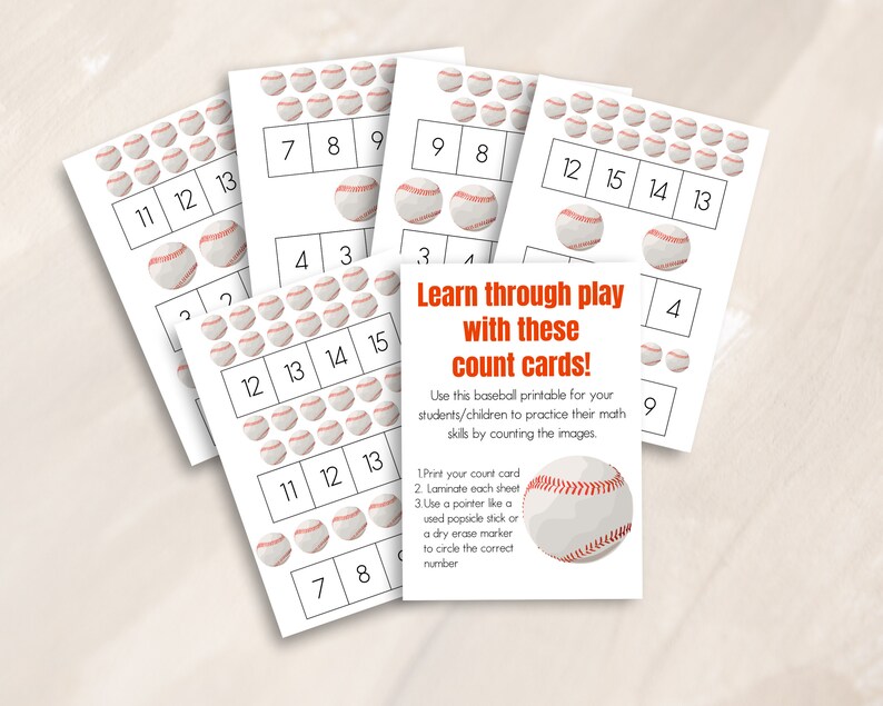 Sports Counting Cards for Kids | Preschool and Kindergarten Counting ...