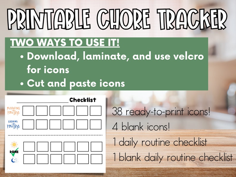 Printable Daily Routine Checklist for Kids - Etsy