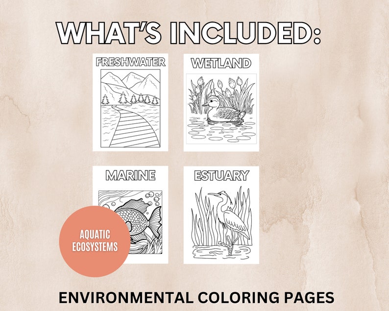 Ecosystem Coloring Pages Activity | Nature Scenes Coloring Book ...